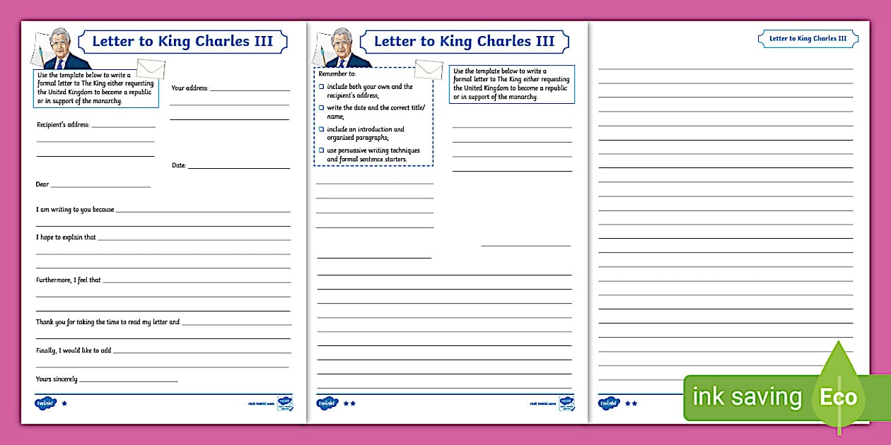 Differentiated Letter to the King (teacher made) - Twinkl