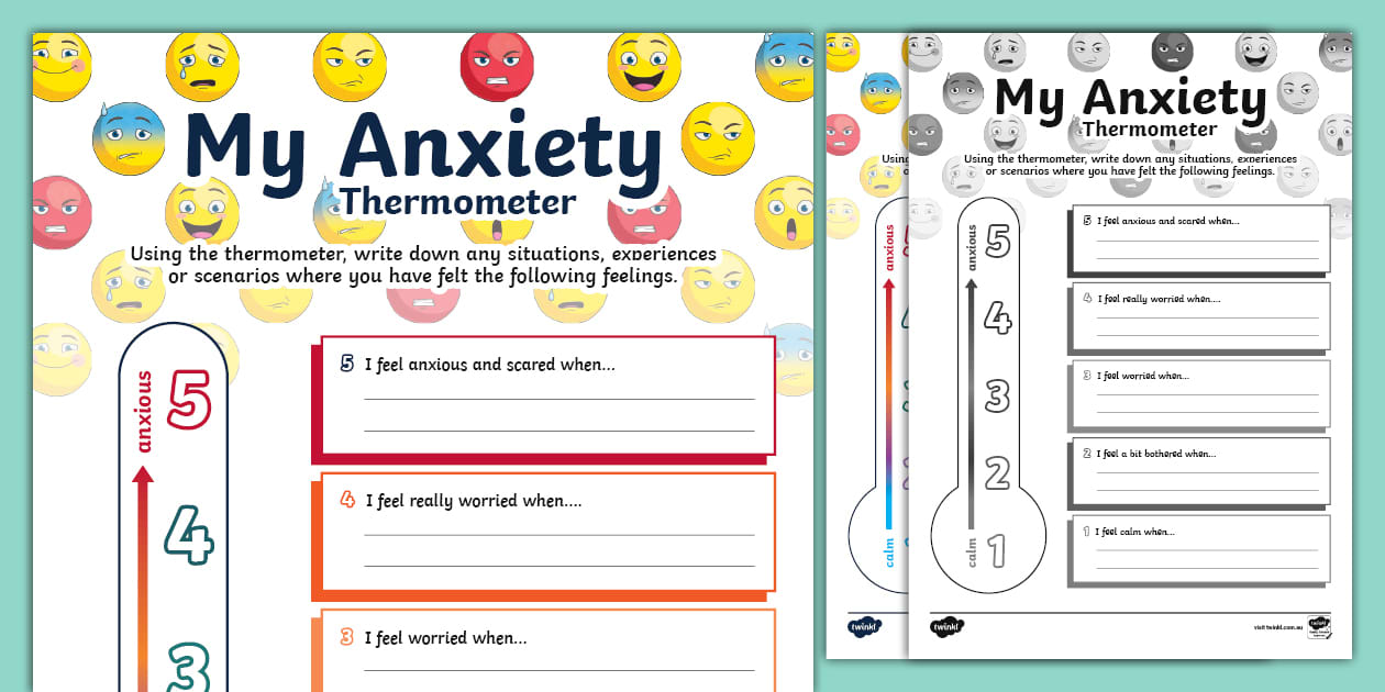 My Anxiety Thermometer Worksheet