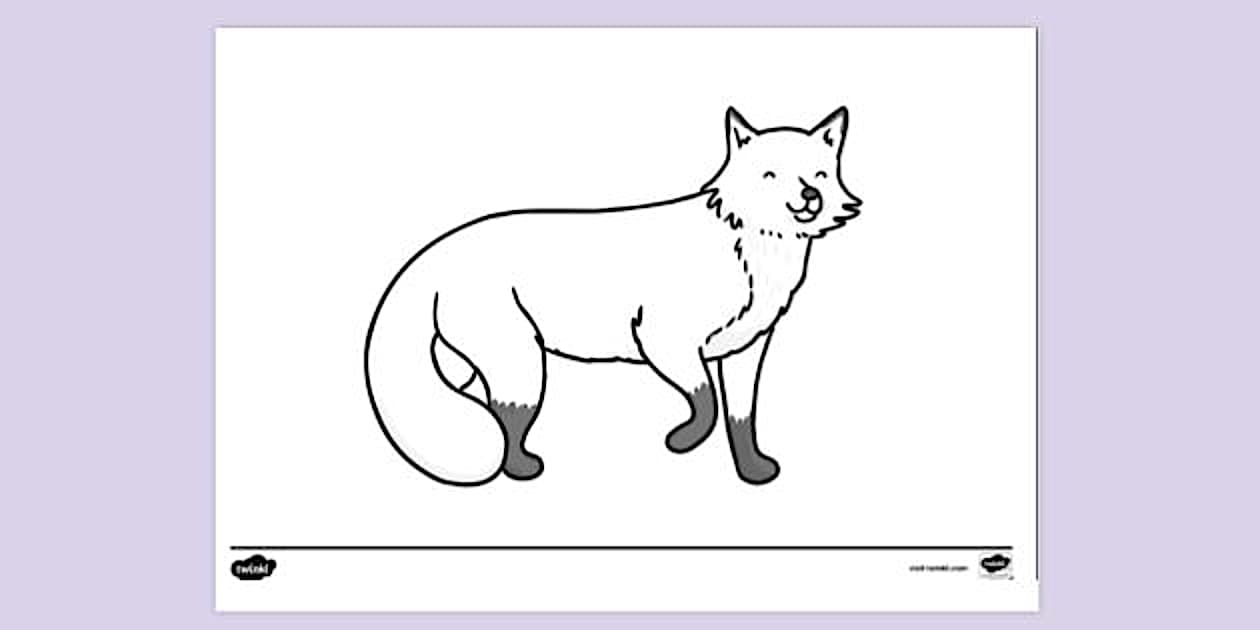 Freddie Fox Cute Character Animal EYFS Colouring Sheet