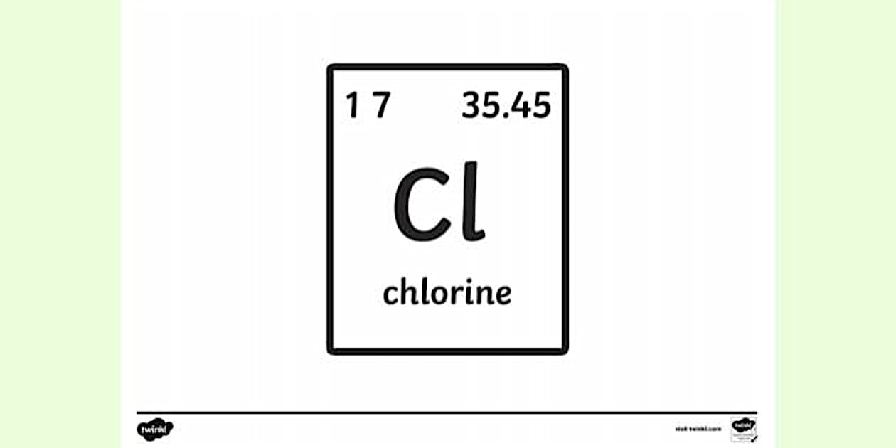 Chlorine Colouring Sheet (teacher made) - Twinkl