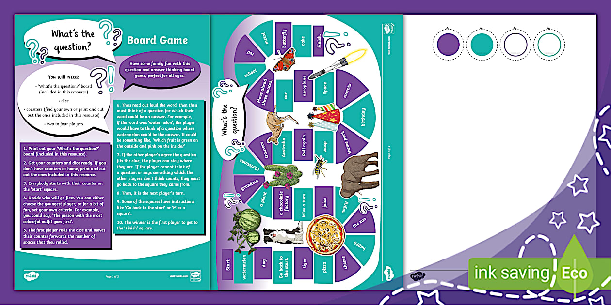 'What's the question?' Board Game (Ages 7 - 11)