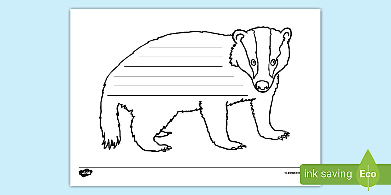 Badger Writing Template (Teacher-Made) - Twinkl