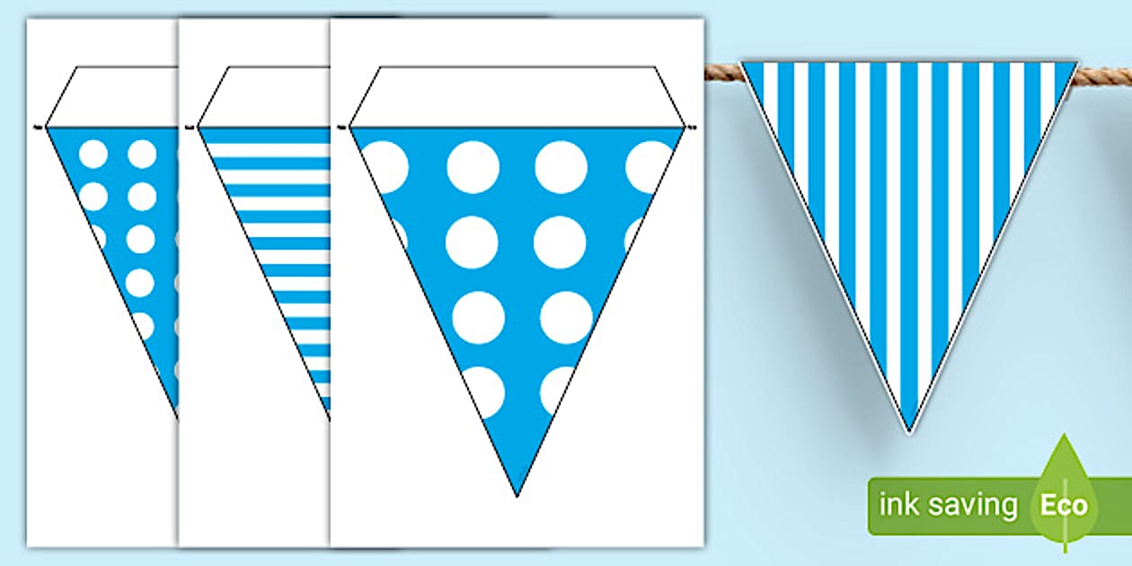 Blue and white bunting - Display resources (teacher made)