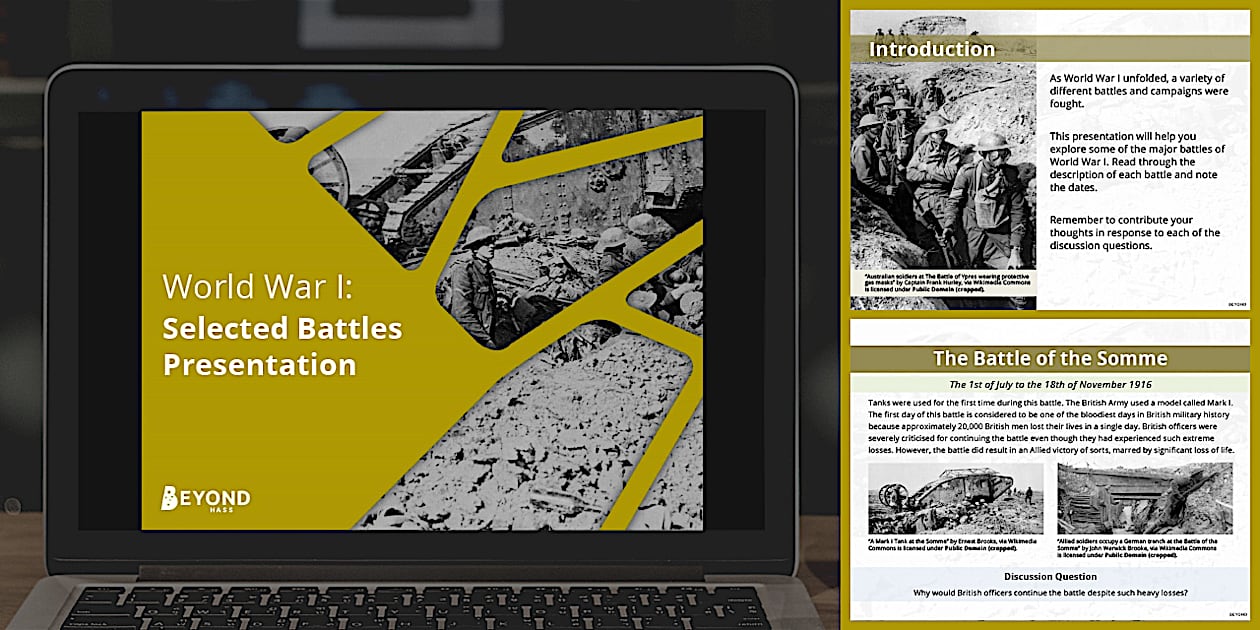 World War I: Selected Battles Presentation (teacher made)