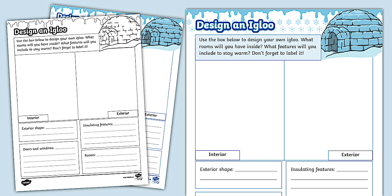 Design an Igloo Worksheet (teacher made) - Twinkl