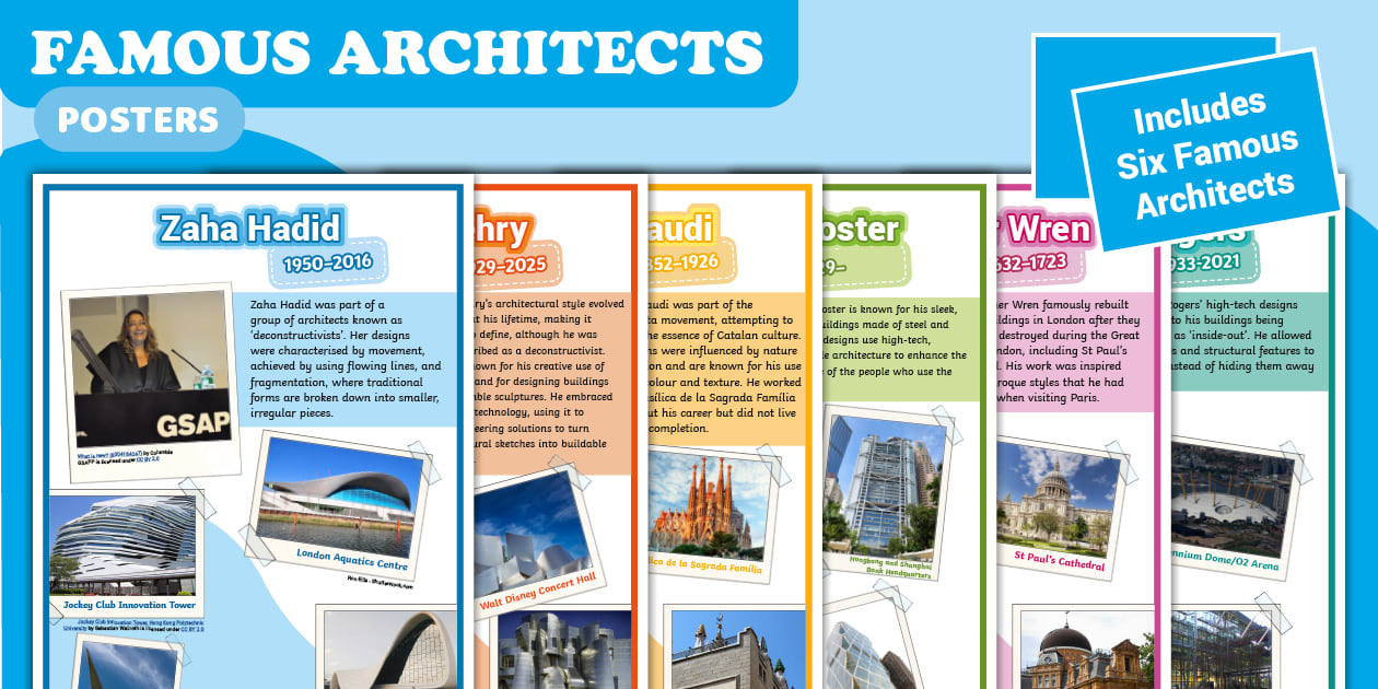 Famous Architects Posters - Twinkl - KS2