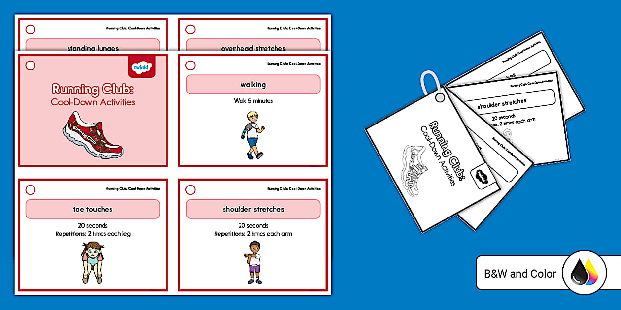 After-School Running Club: Cool-Down Activity Cards - Twinkl