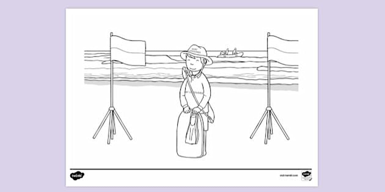 New Zealand Lifeguard Male With Background Colouring Sheet