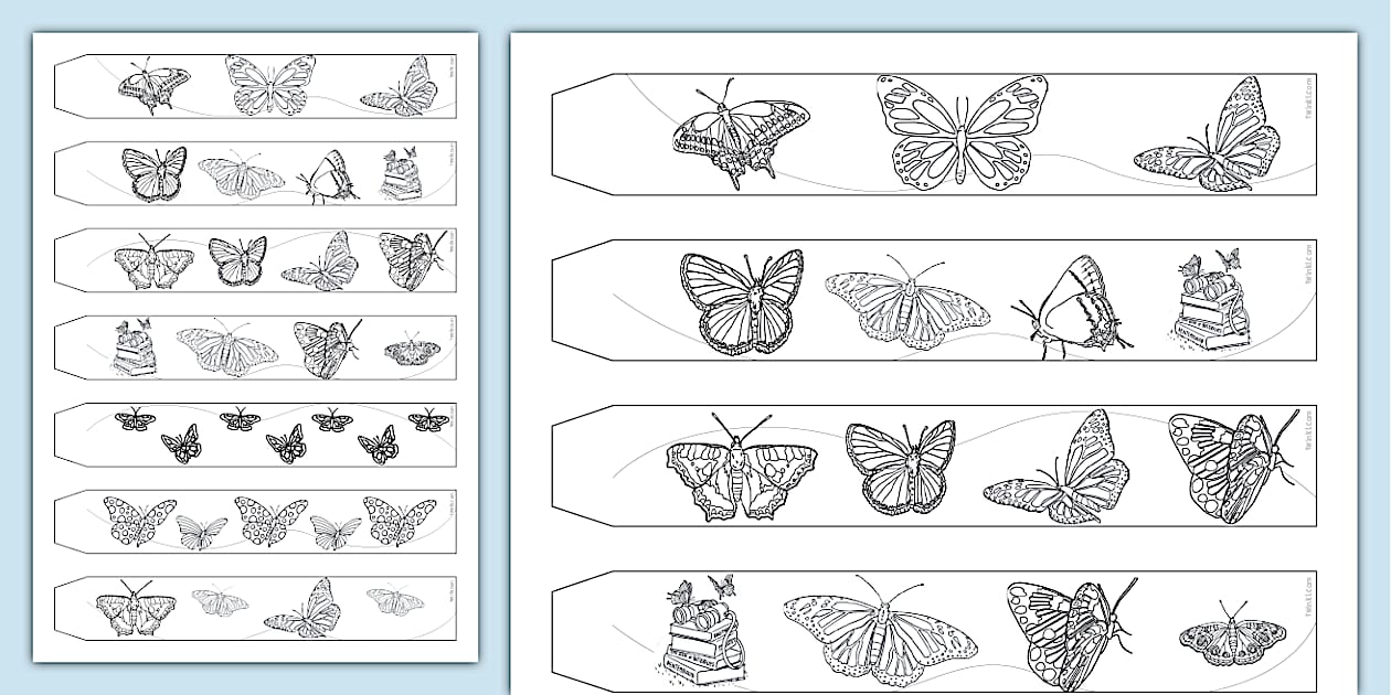 Butterflies Colouring Paper Chains (Teacher-Made) - Twinkl