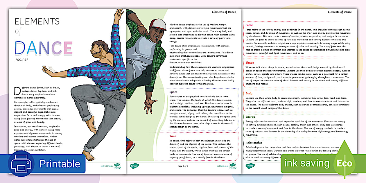 Elements of Dance (teacher made) - Twinkl