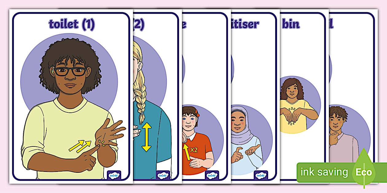 Auslan A4 Display Posters - Classroom (Part 1)