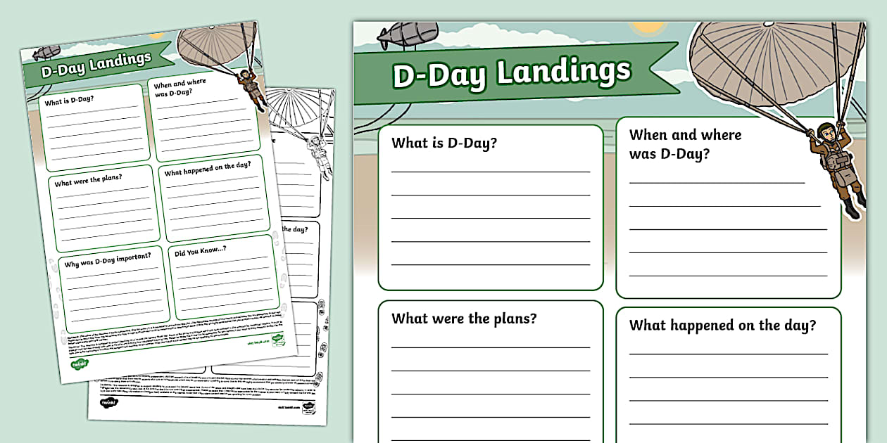 D-Day Landings KS1 Fact File Template (teacher made)