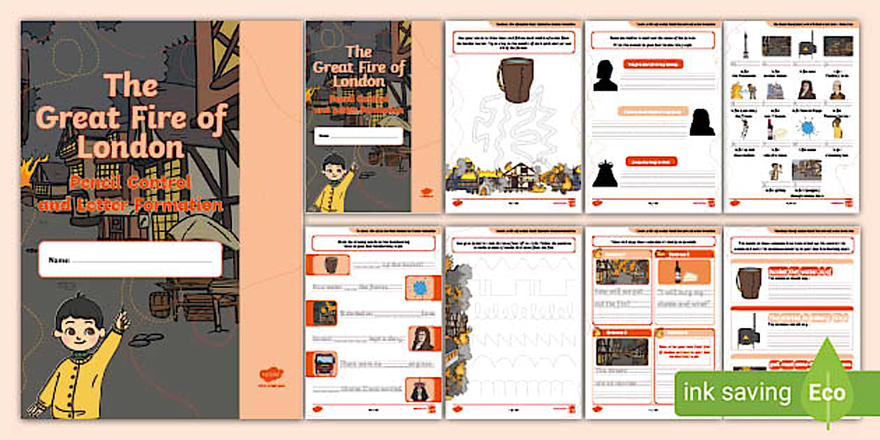 Great Fire of London - Handwriting & Pencil Control Booklet