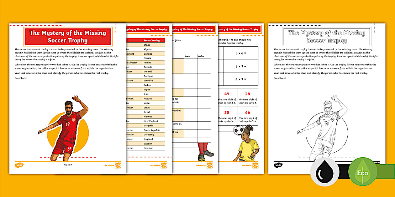 The Mystery of the Missing Soccer Trophy (Teacher-Made)