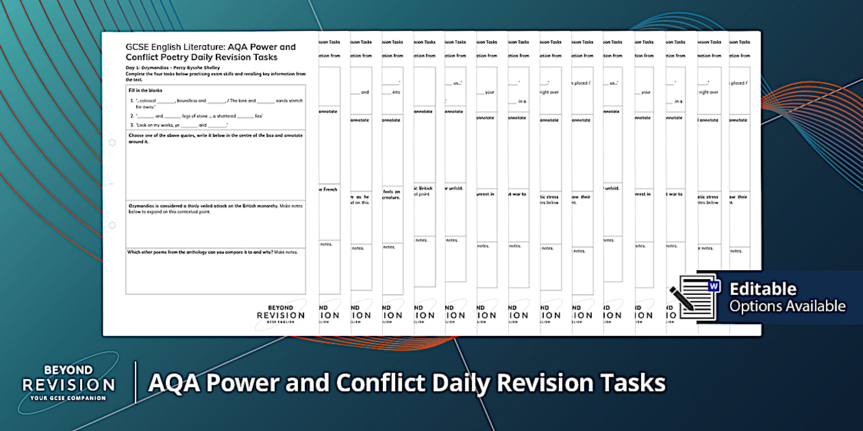 AQA Power and Conflict Daily Revision Tasks (teacher made)