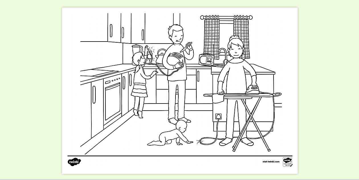 Electrical Safety Colouring Page | Colouring Sheets - Twinkl
