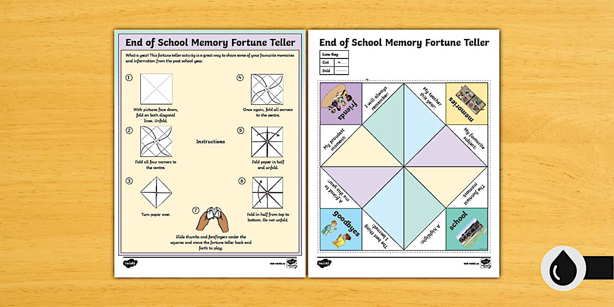 End of School Memory Fortune Teller (Teacher-Made) - Twinkl