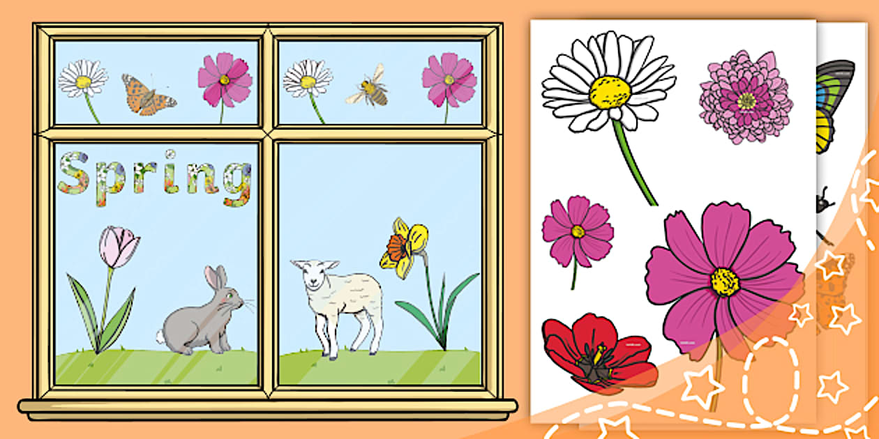 Spring-Themed Window Display (teacher made) - Twinkl