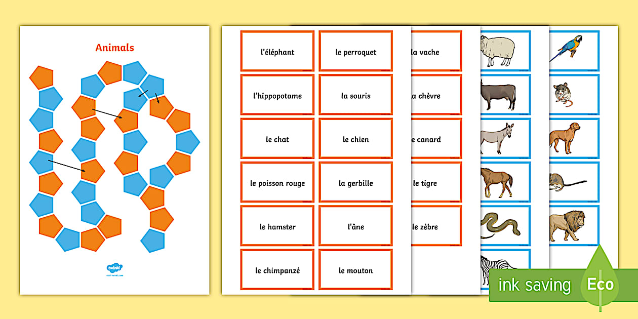 French Animals Board Game (teacher made) - Twinkl