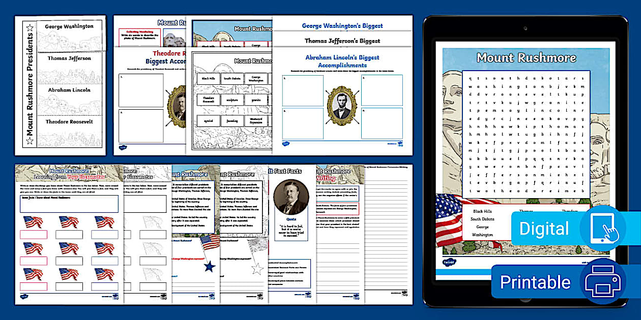 Mount Rushmore Worksheets for 3rd Grade | Twinkl USA