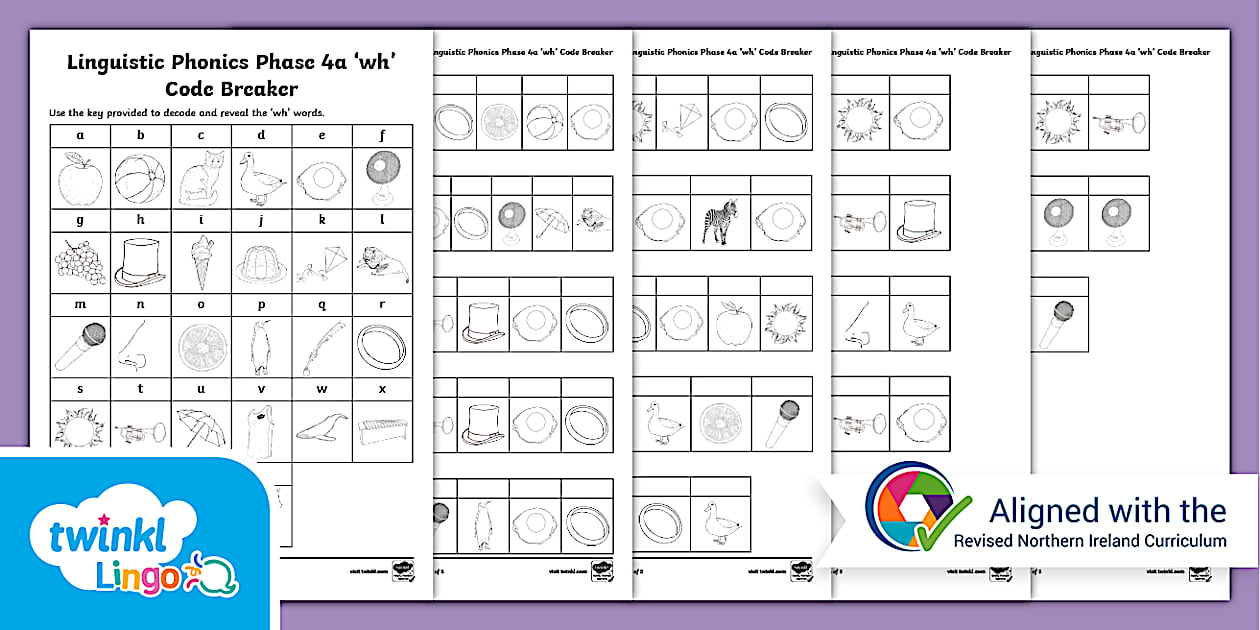 Linguistic Phonics Phase 4a 'wh' Code Breaker