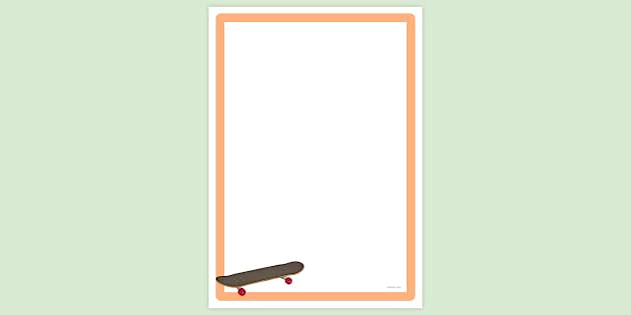 Simple Blank Skateboard Page Border | Page Borders | Twinkl