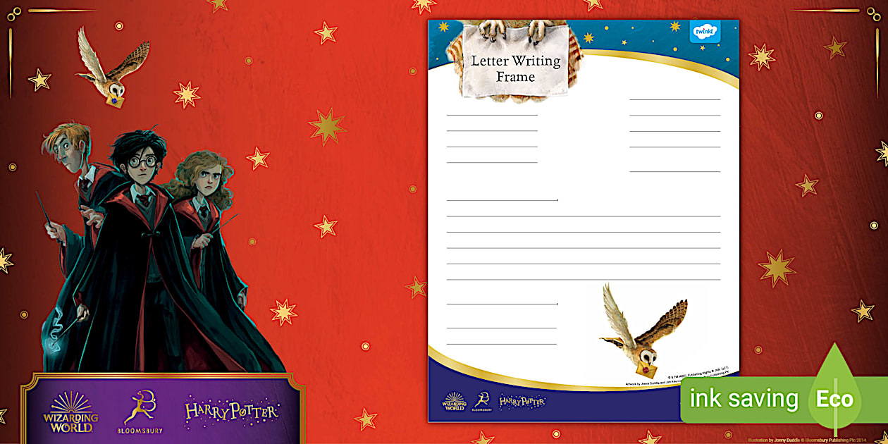 FREE! - Harry Potter: Hogwarts Letter Writing Frame - Twinkl
