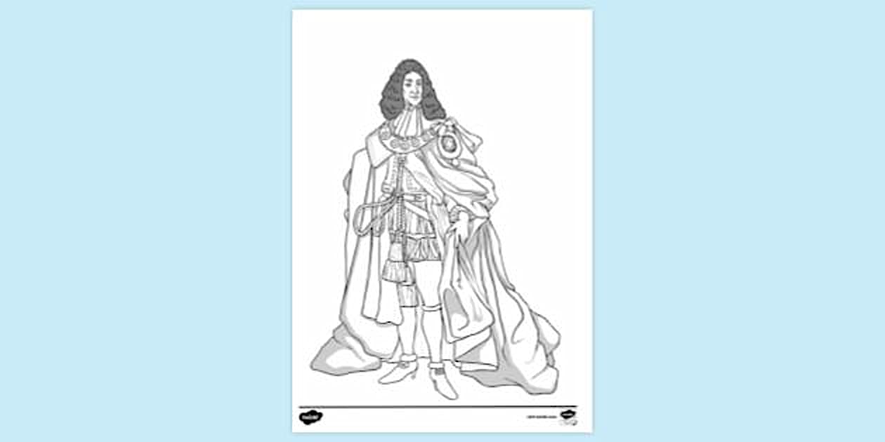 King James II Colouring Sheet | Colouring Sheets - Twinkl