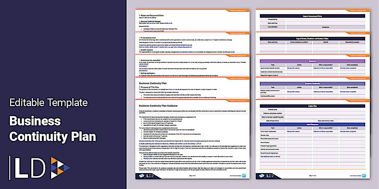 Business Continuity Plan - Editable Template - Leaders
