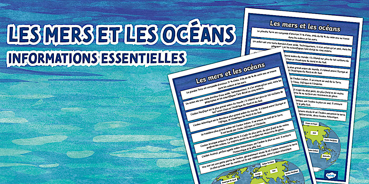 Poster d'informations : Les mers et les océans