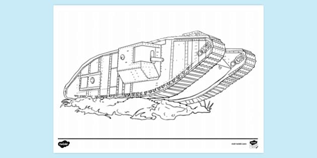 WW1 Tank Colouring | Colouring Sheets (teacher made)