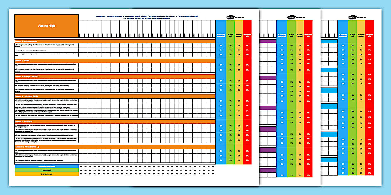 Twinkl Life PSHE and Citizenship Unit Assessment Grid LKS2