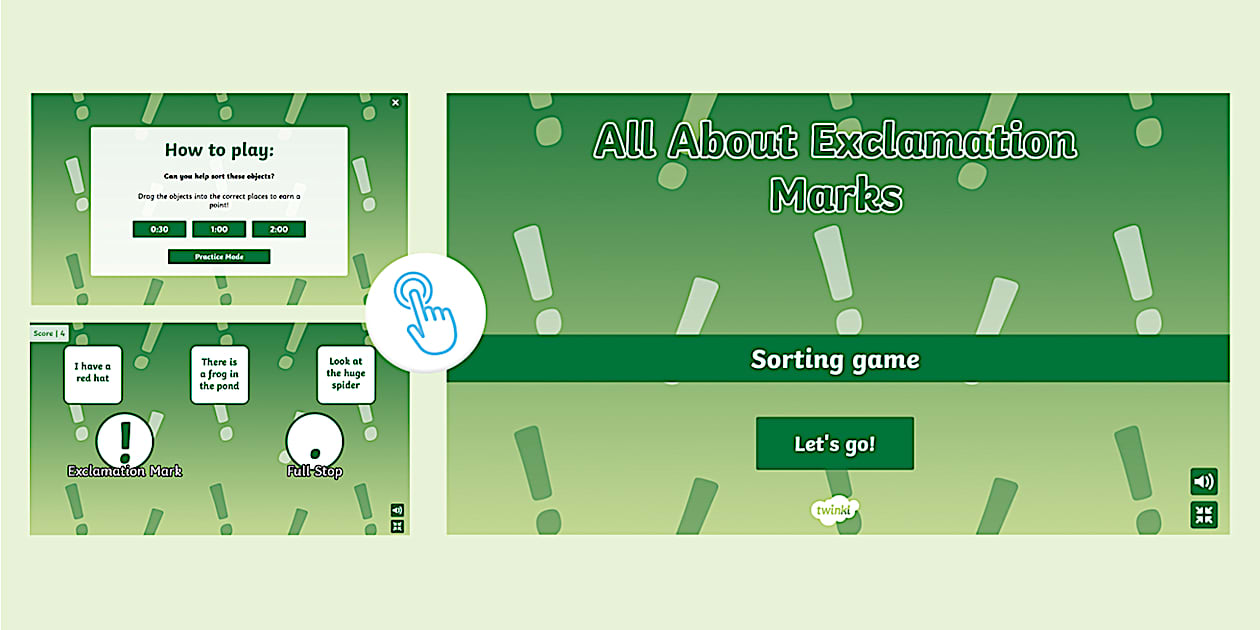 All About Exclamation Marks Interactive Sorting Game