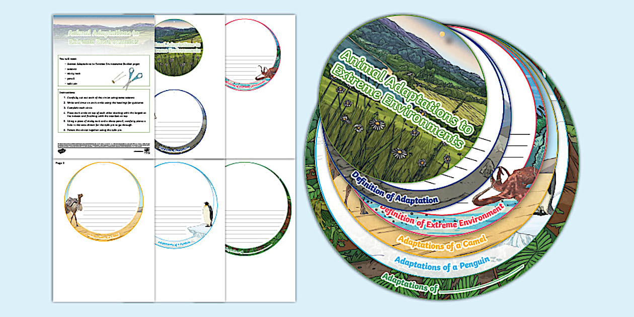 Animal Adaptations to Extreme Environments Circles Booklet