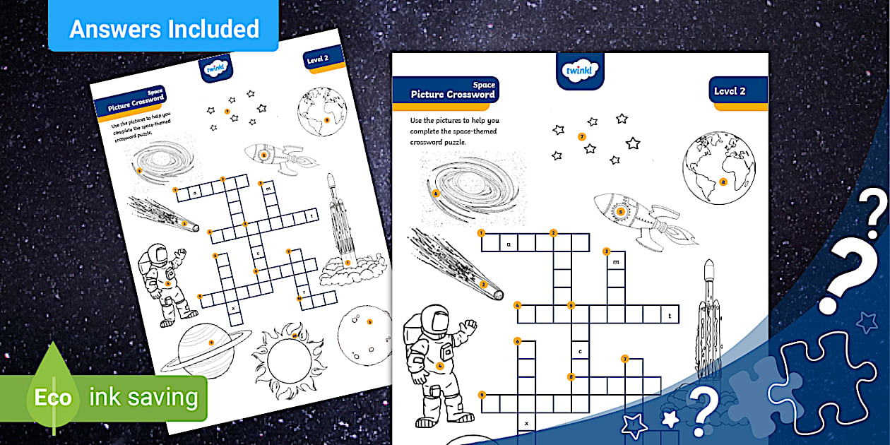 Space Picture Crossword Puzzle - L2 - Twinkl - Kids Puzzle