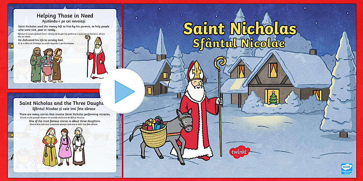 KS1 Saint Nicholas Facts PowerPoint English/Romanian