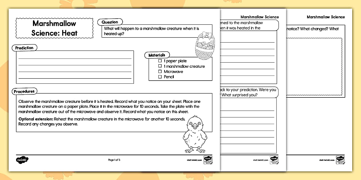 Kindergarten Easter Heating Marshmallow STEAM Experiment