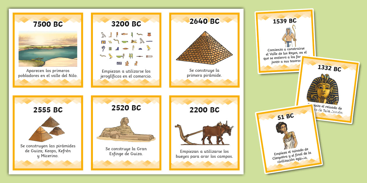 Tarjetas: Cronología del Antiguo Egipto (teacher made)