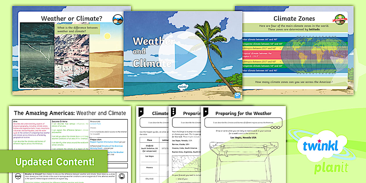 America's Weather and Climates Lesson Plan 3 - Year 6 Geography