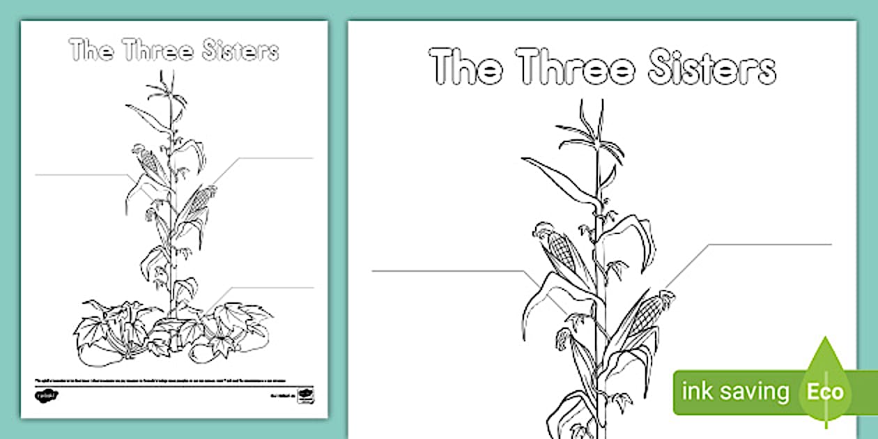 The 3 Sisters Colouring and Labelling Activity - Twinkl
