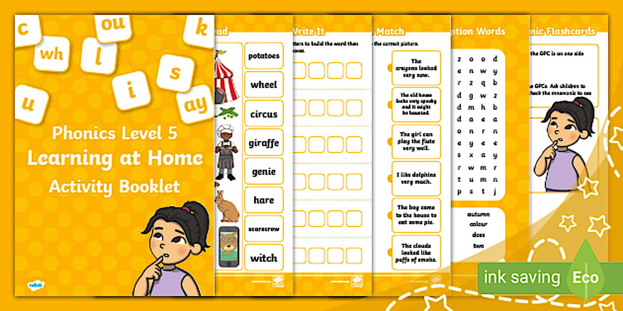Phonics Phase 5/Level 5 Learning at Home Activity Booklet