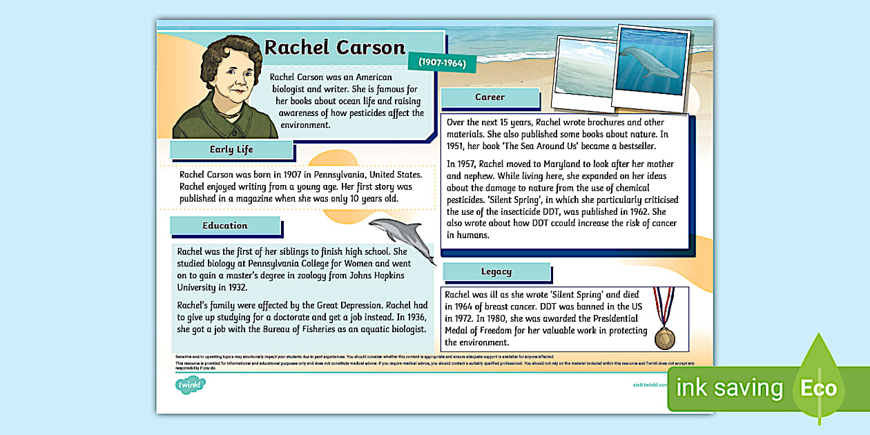 KS2 Rachel Carson Fact File (Hecho por educadores) - Twinkl