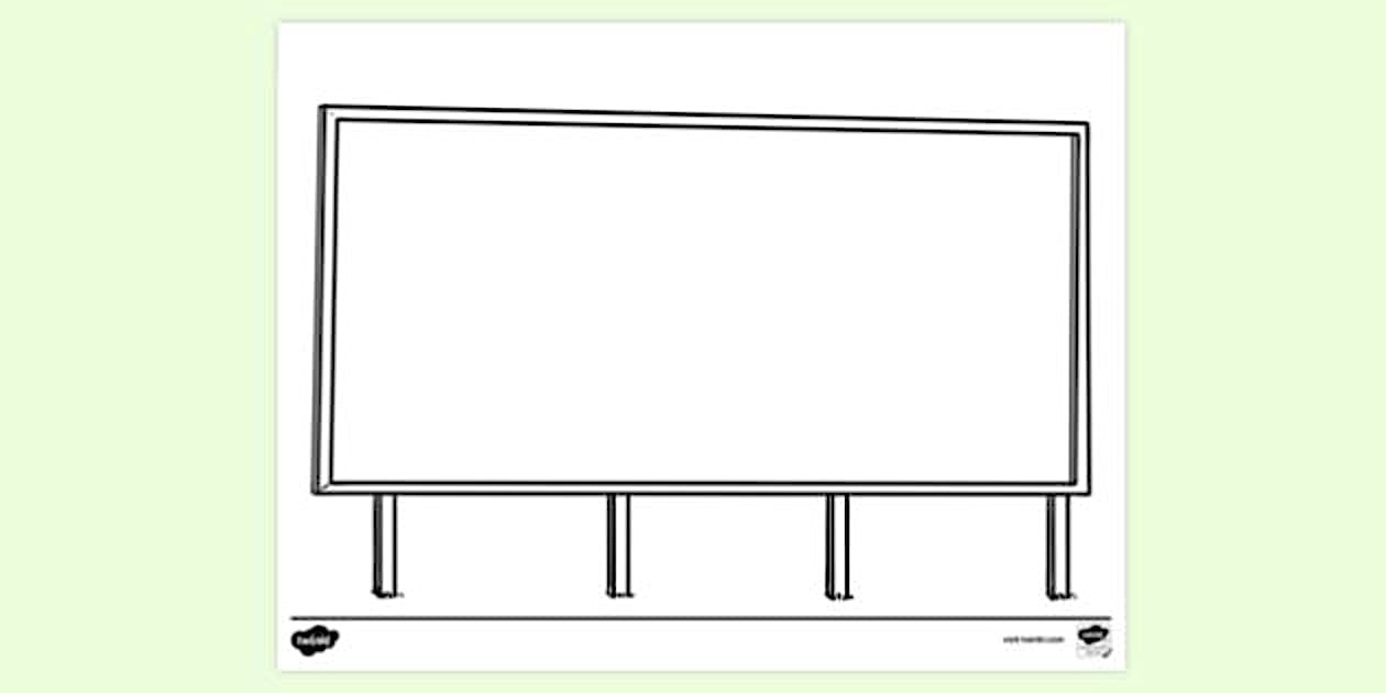Blank Billboard Colouring | Colouring Sheets (teacher made)