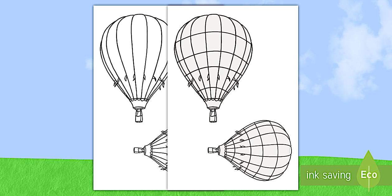 Hot air balloon art lesson | Worksheet | Easy to print