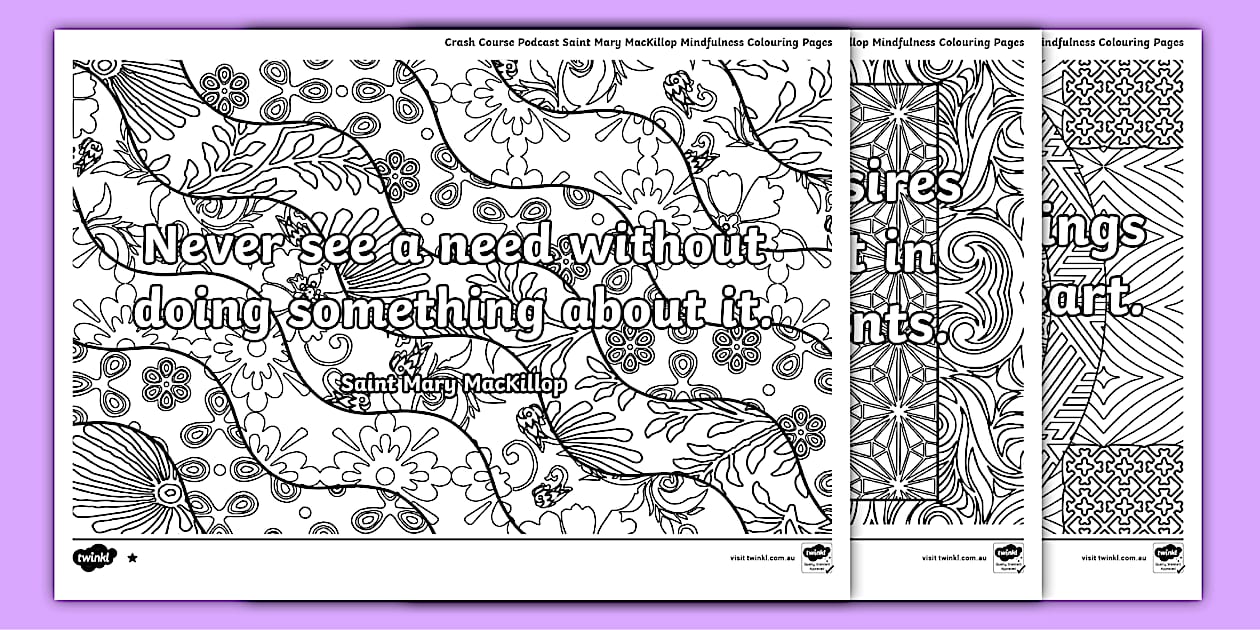 Crash Course Podcast Saint Mary MacKillop Colouring Pages