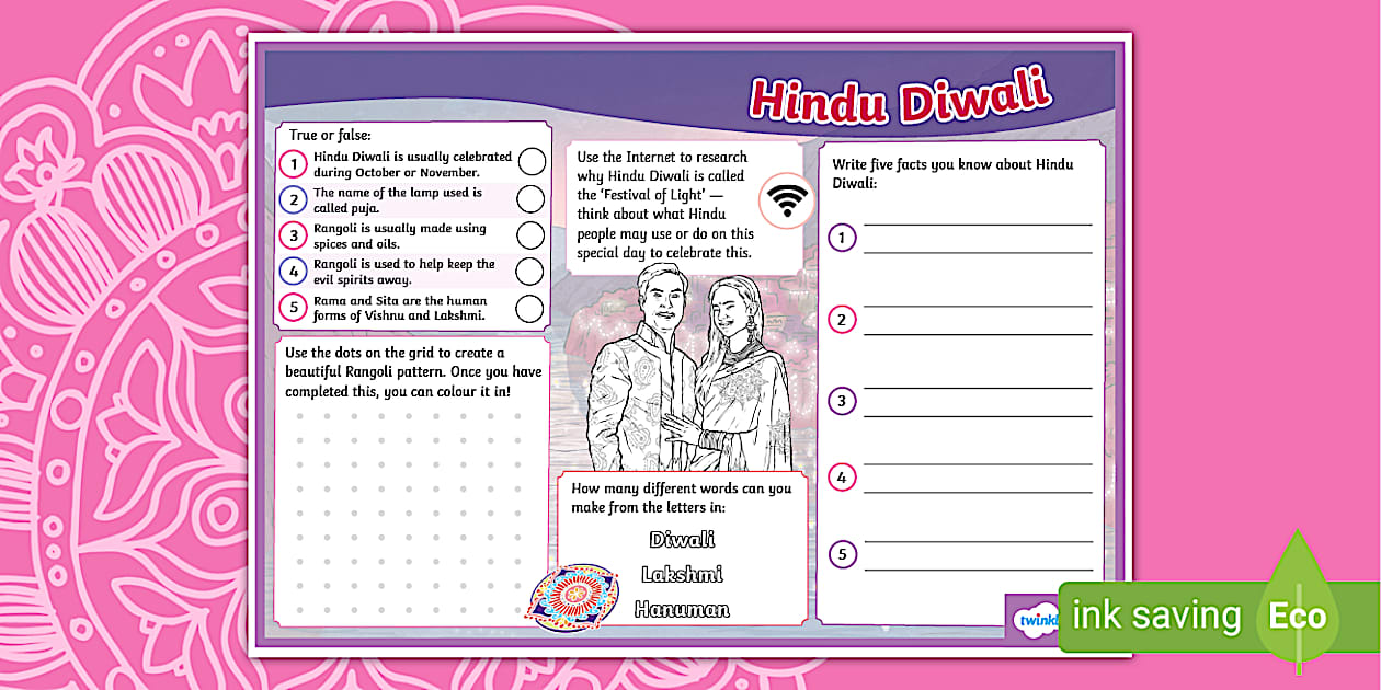 KS2 Hindu Diwali Activity Mat (teacher made) - Twinkl