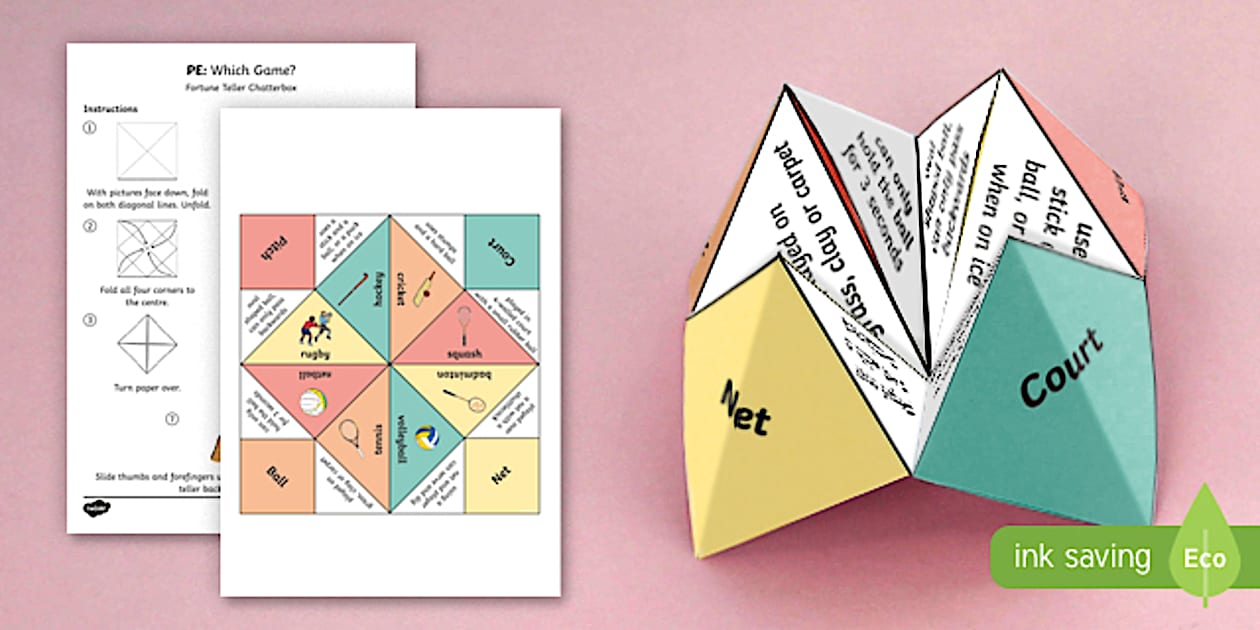 KS2 PE Games Fortune Teller Chatterbox - Twinkl