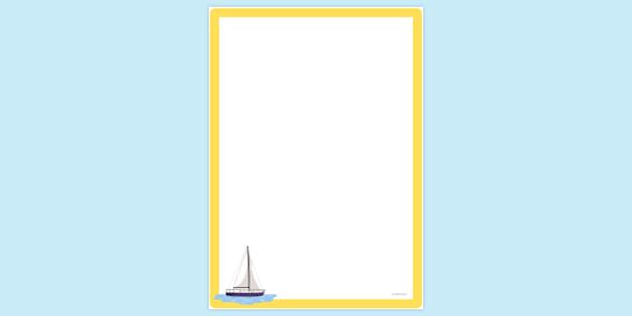 Simple Boat Floating On Water Page Border | Page Borders