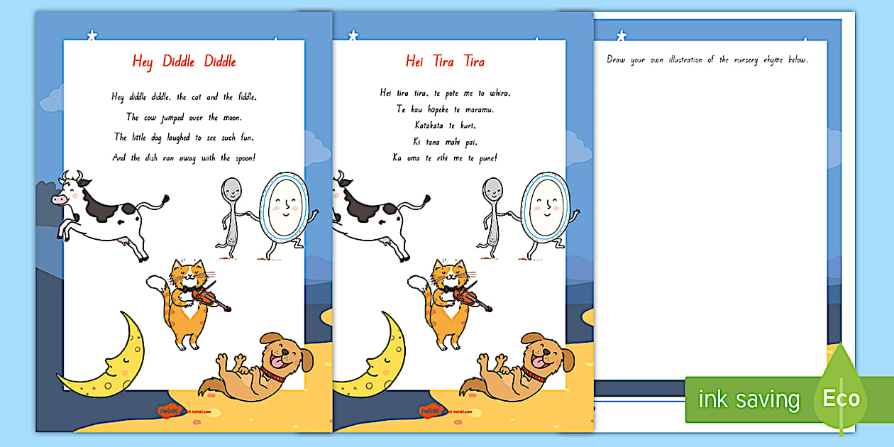 Hey Diddle Diddle Worksheet / Worksheet (teacher made)