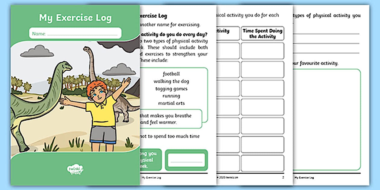 Move at Home: Dinosaur Exercise Log (teacher made) - Twinkl